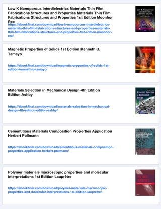 Engineering Materials Properties and Selection 9th Edition Kenneth G ...