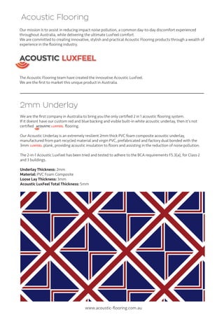 Acoustic Flooring - LuxFeel Brochure Architect | PDF