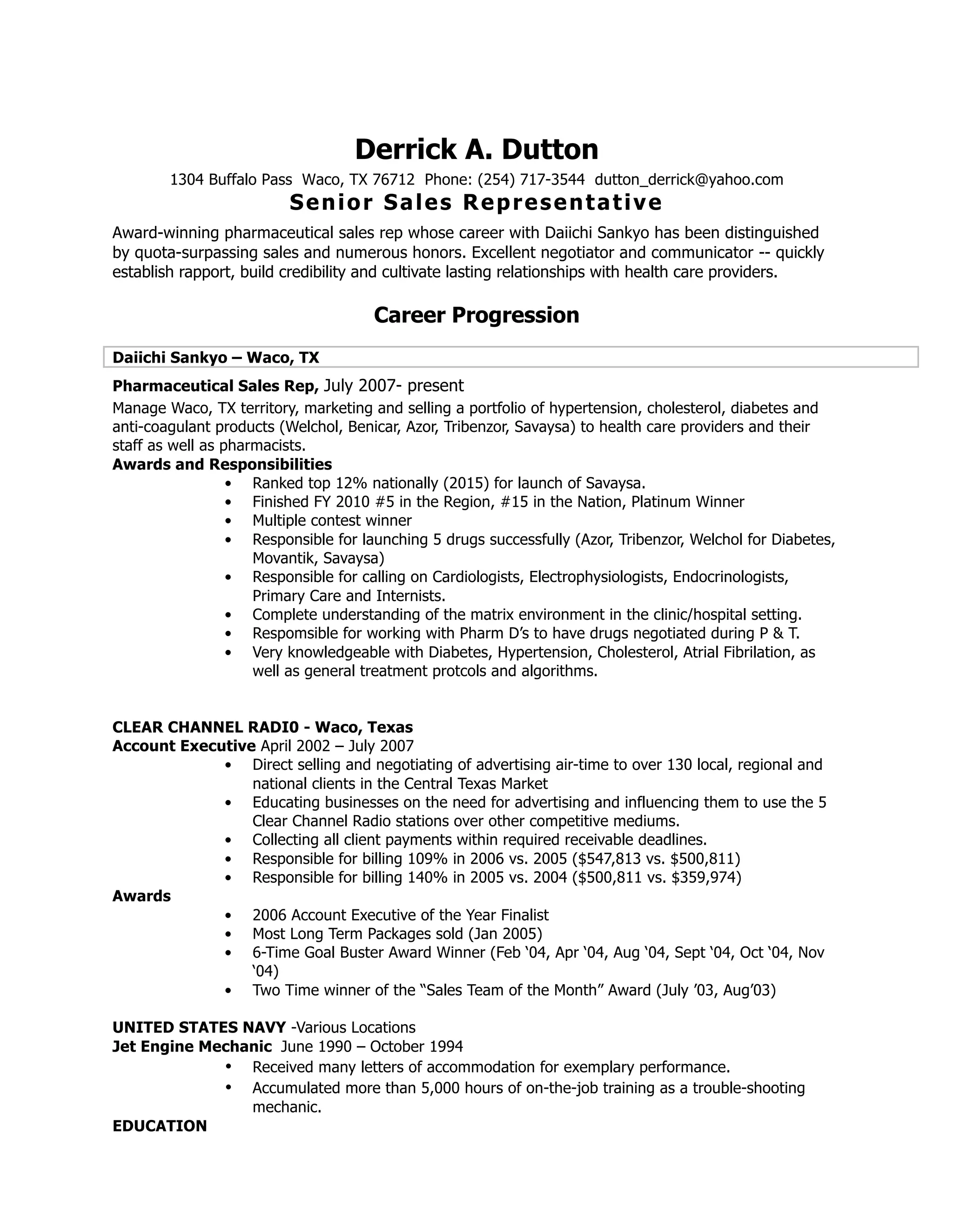 Derrick Dutton - resume | PDF