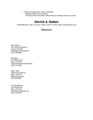 Derrick Dutton - resume | PDF