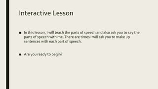 Parts of Speech | PPTX