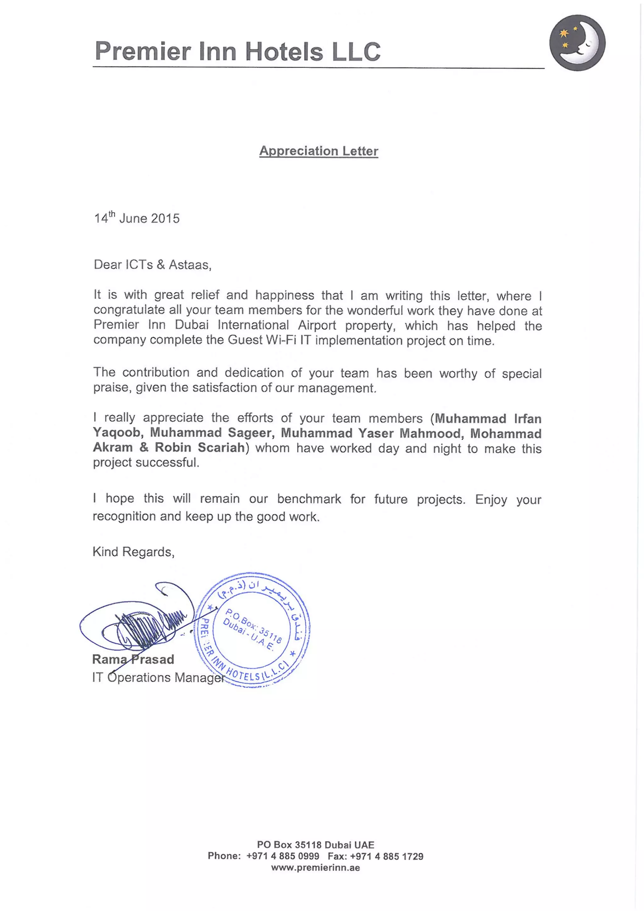 Appreciation Letter - ICT | PDF