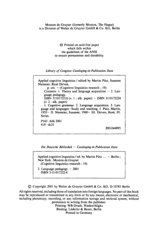 Applied Cognitive Linguistics II Language Pedagogy | PDF