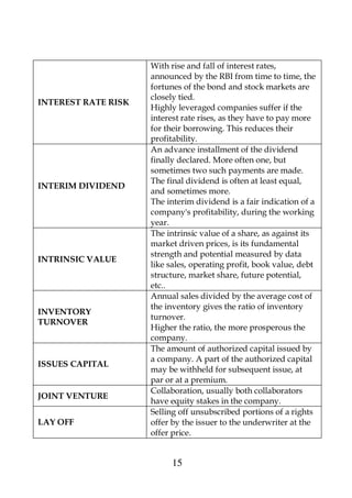 Stock Market Dictionary | PDF