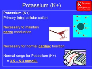 Electrolytes and its associated disorders in the clinical setting | PPT