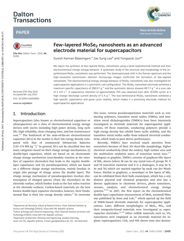 Few-layered MoSe2 nanosheets an an advanced... | PDF