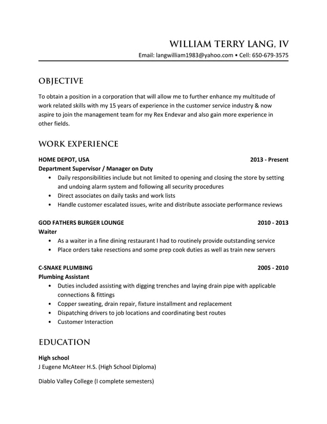 williams resume | PDF