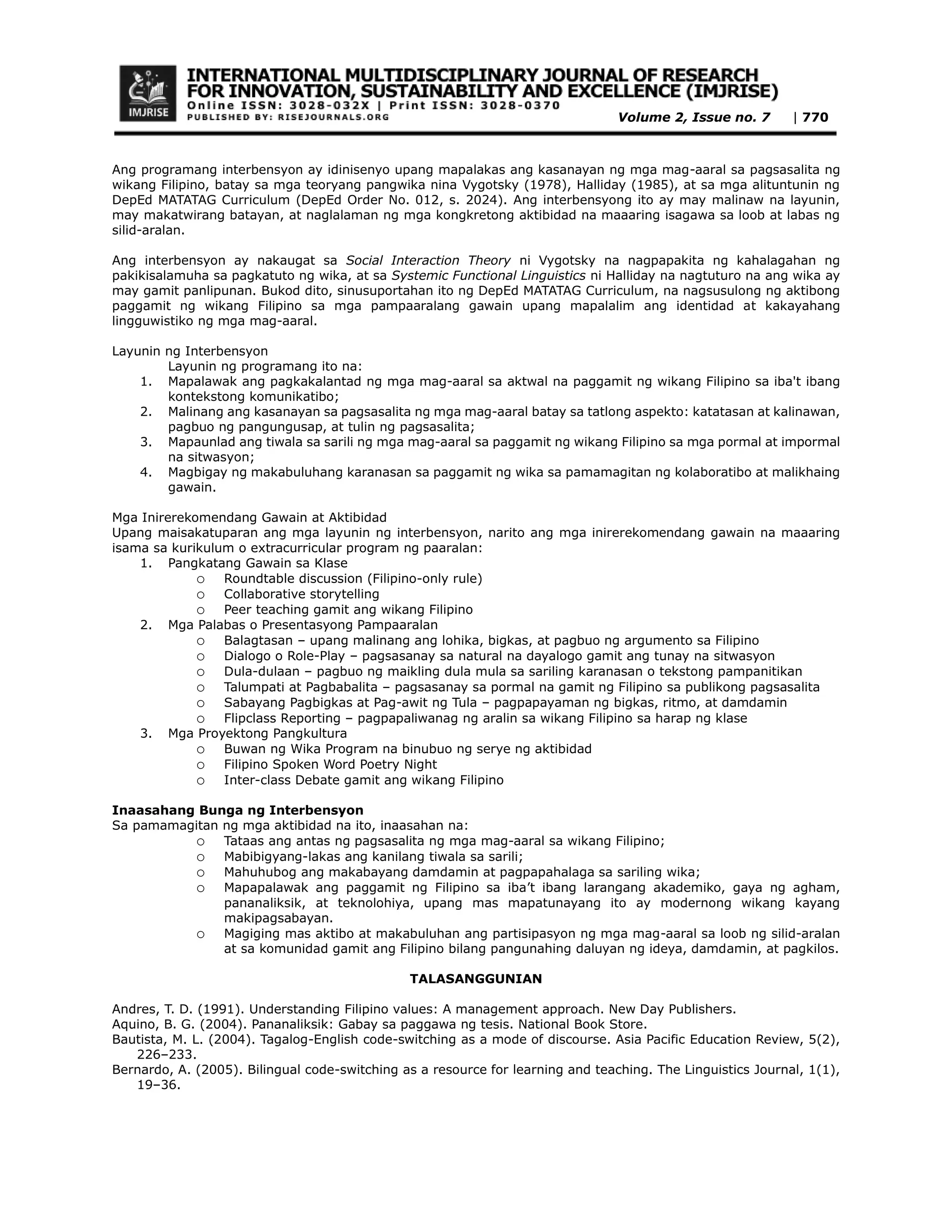 Mga Salik Na Nakakaimpluwensiya Sa Pagsasalita Ng Wikang Filipino Ng ...