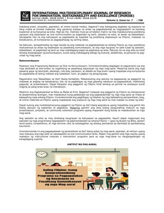 Mga Salik Na Nakakaimpluwensiya Sa Pagsasalita Ng Wikang Filipino Ng Mga Cebuanong Mag-aaral sa ...