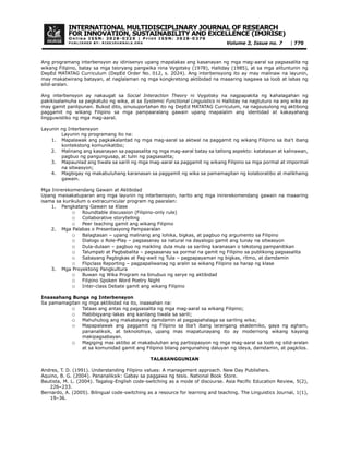 Mga Salik Na Nakakaimpluwensiya Sa Pagsasalita Ng Wikang Filipino Ng Mga Cebuanong Mag-aaral sa ...