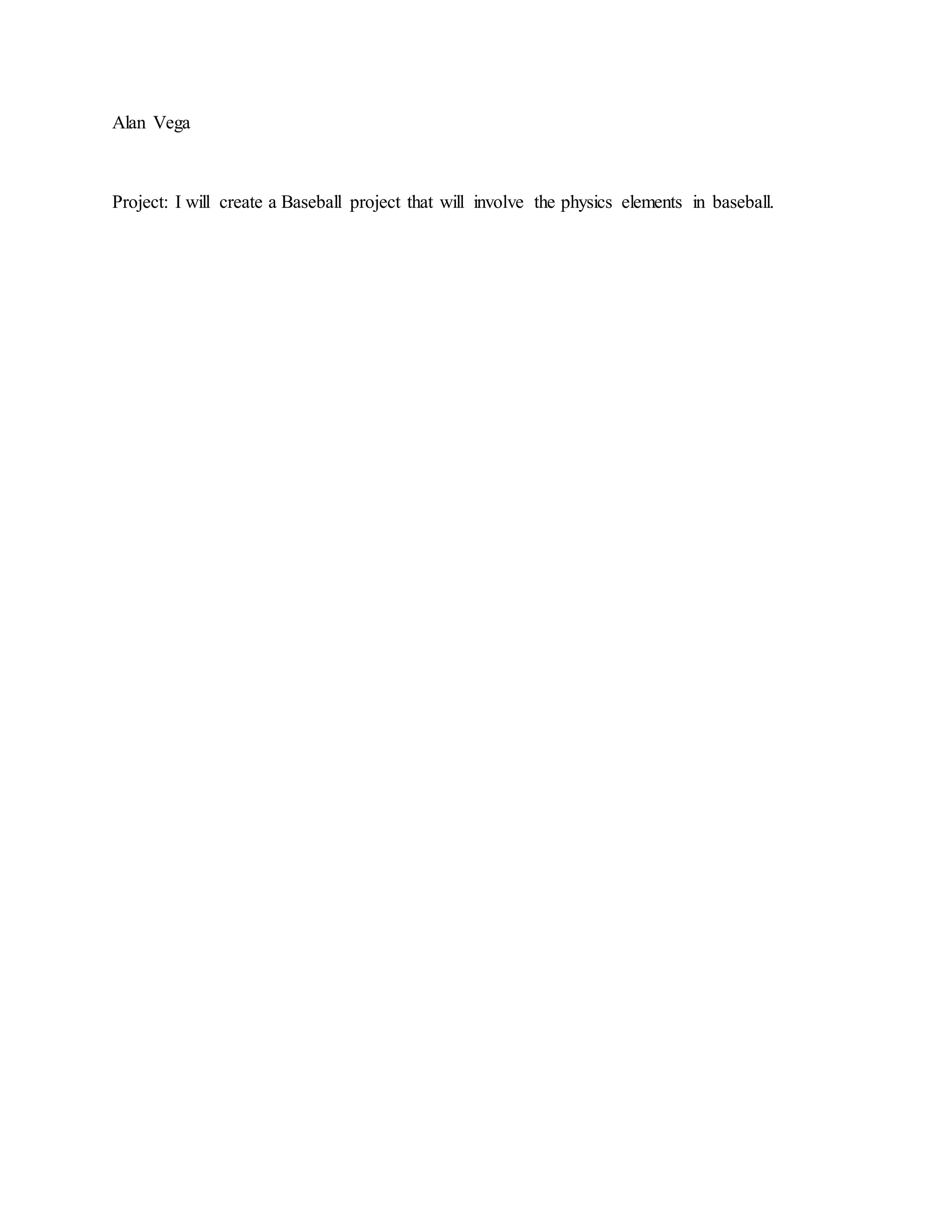 Baseball Physics project | DOCX