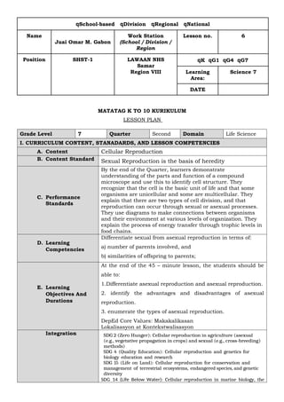 science-7-matatag-lp.docx jabdkjasbfkbfkabf | PDF