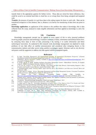 Effect of Rain Fade in Satellite Communication: Making Sense from Knowledge Management Concept | PDF