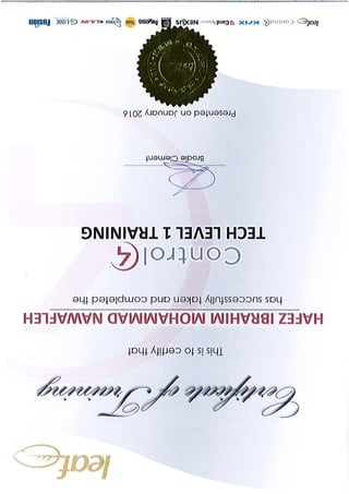 control 4 certificate | PDF