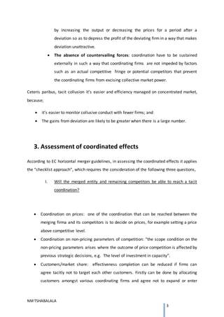 Coordinated effect of mergers research | DOCX