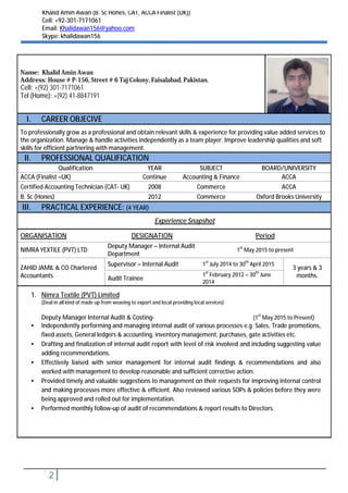 Khalid Amin C.V 2015 | PDF