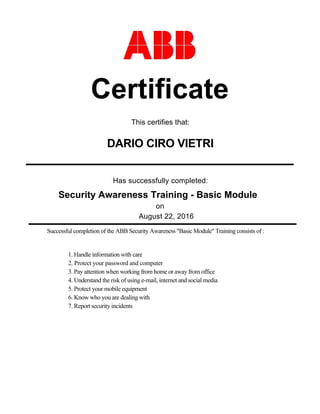 Security Awareness Training - Basic Module | PDF