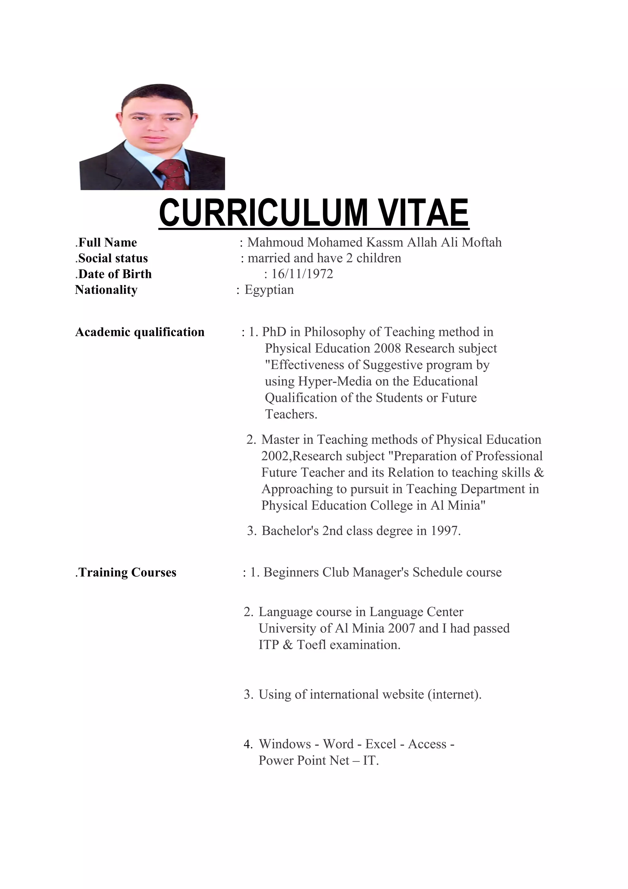 cv mahmoud | PDF