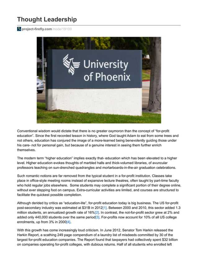 project-firefly.com-Thought Leadership | PDF | College Planning | College Education