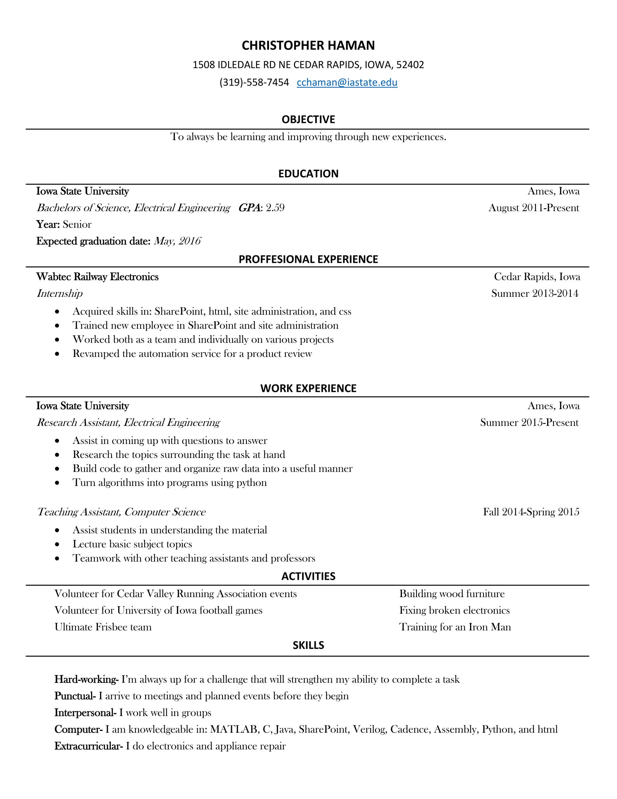 Resume | PDF | Programming Languages | Computing