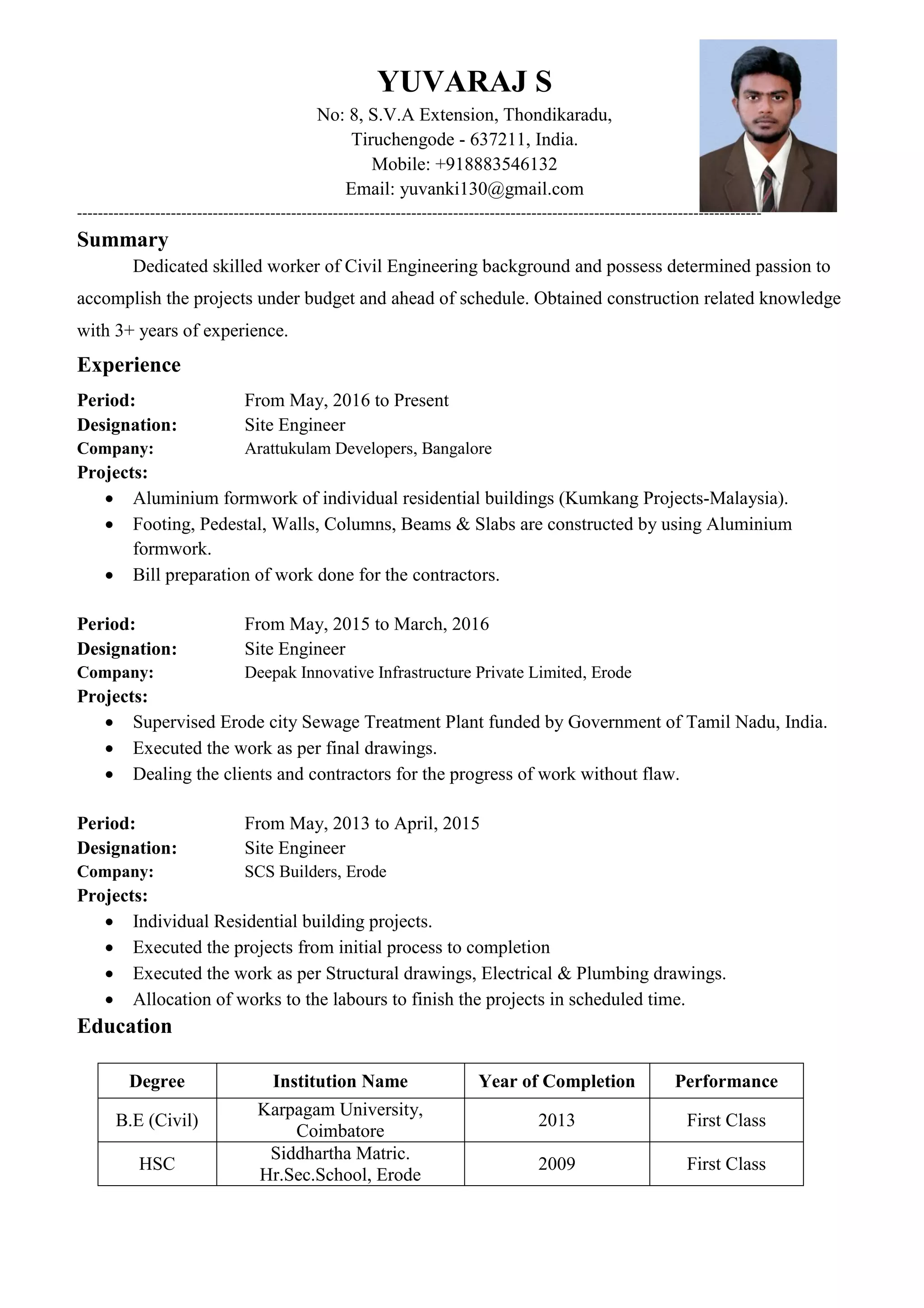 YUVARAJ RESUME (1) | PDF
