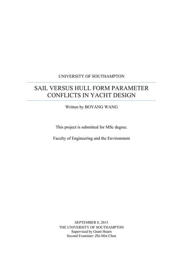 SAIL VERSUS HULL FORM PARAMETER CONFLICTS IN YACHT DESIGN | PDF