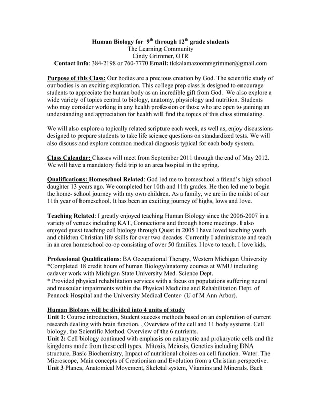 Grimmer Human Biology | PDF