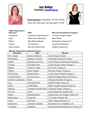 LM acting resume | PDF