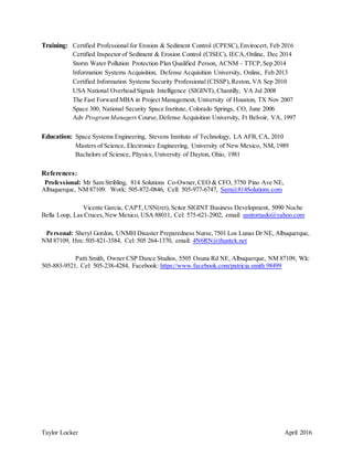 NPDES Program Manager 814 Solutions CV - April 2016 | DOCX