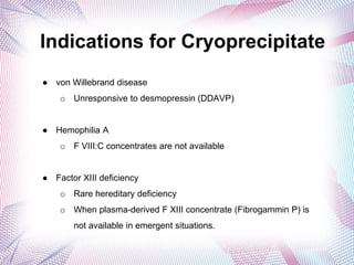 Cryoprecipitate Preparation