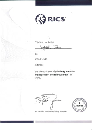 RICS CERTIFICATE | PDF
