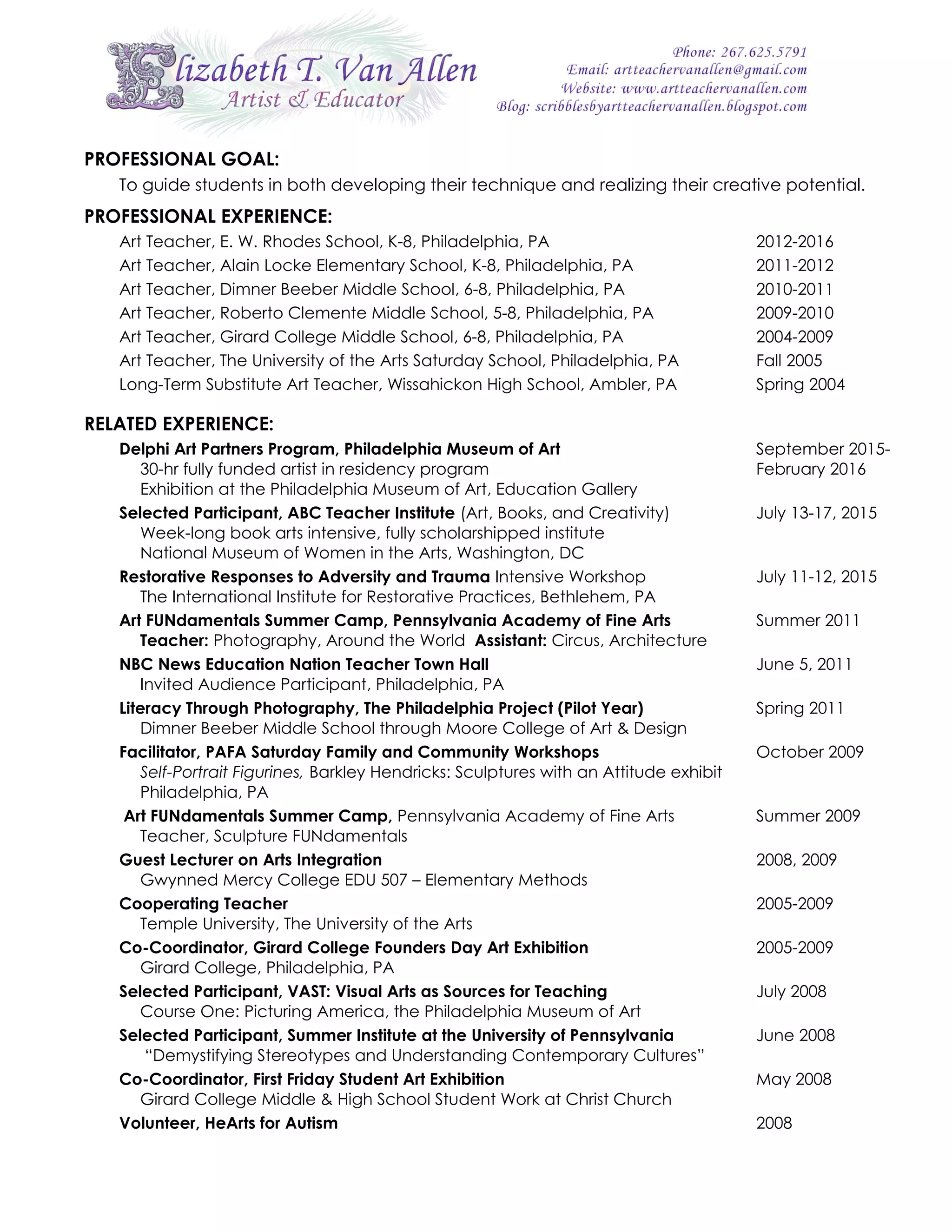 E Van Allen_resume_2016_01 | PDF