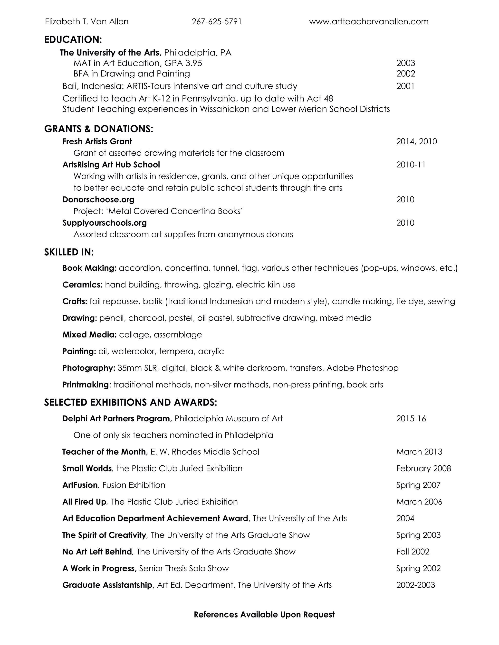 E Van Allen_resume_2016_01 | PDF
