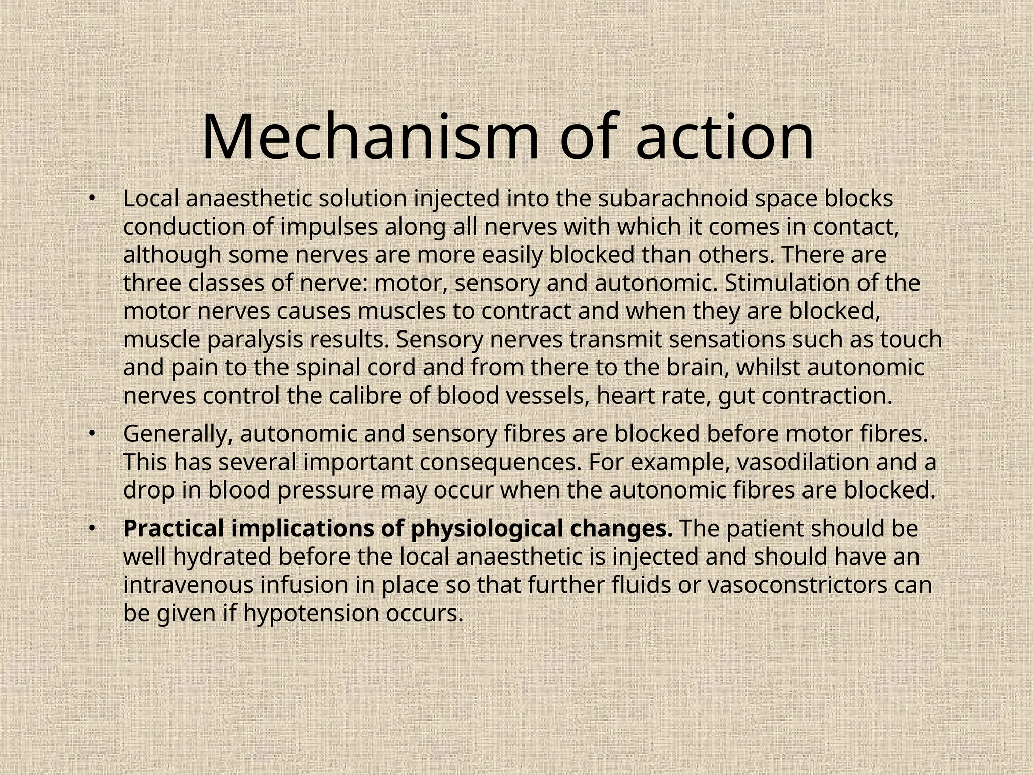 Spinal Anesthesia consideration intraoperative and post operative | PPT
