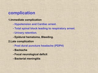 Spinal Anesthesia consideration intraoperative and post operative | PPT