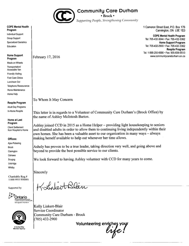 Ashley McIntosh Barton - Scanned letter | PDF