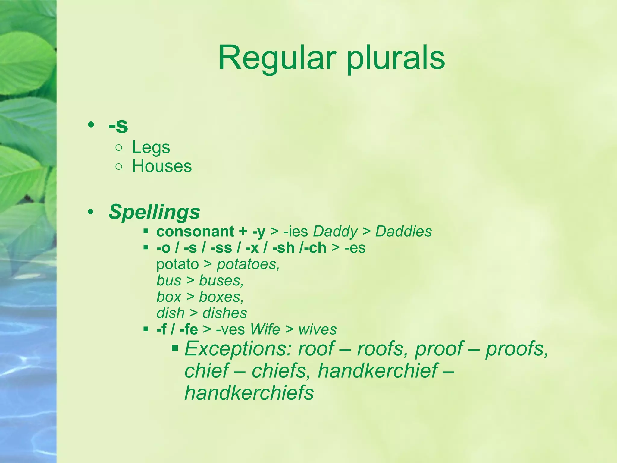 plurals | PPT