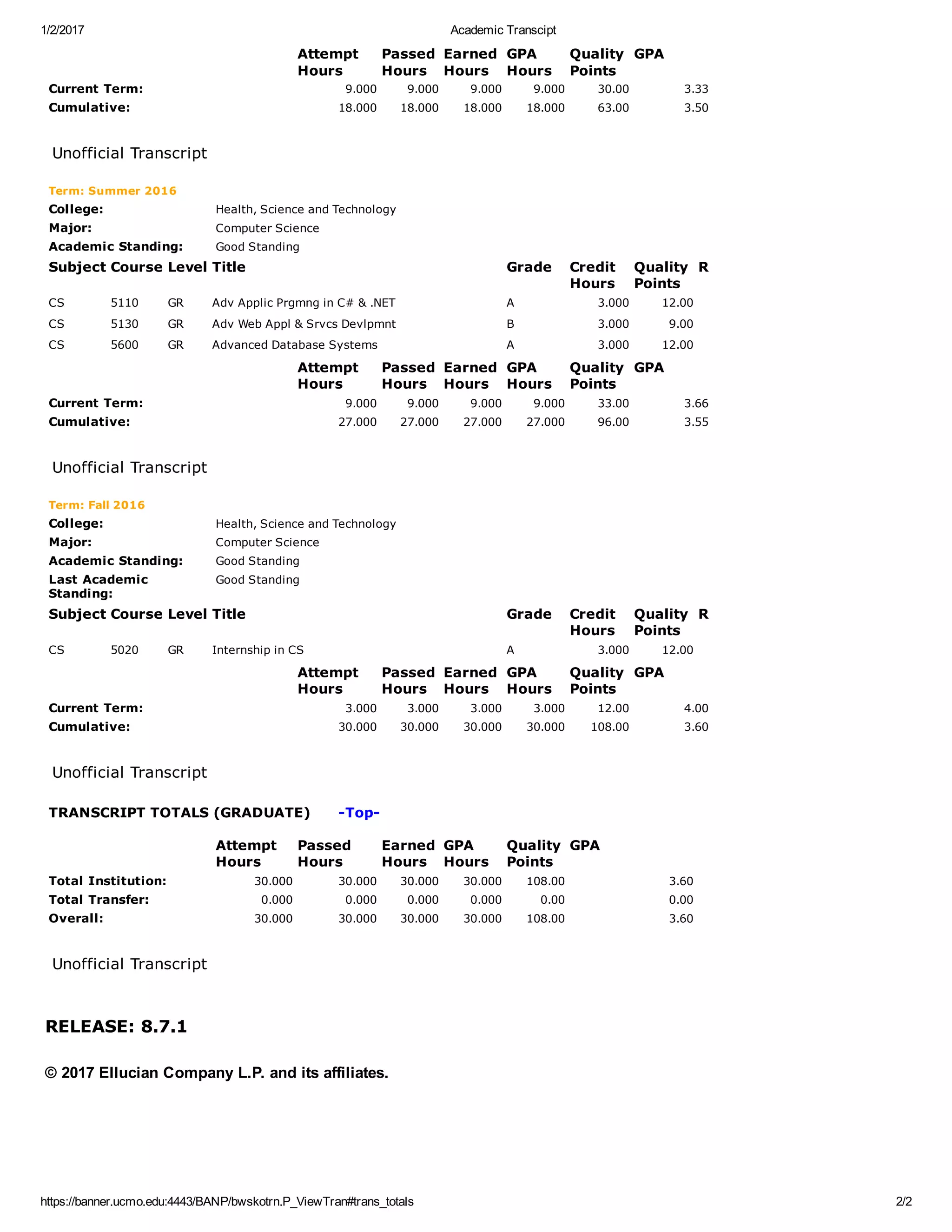 Academic Transcipt | PDF