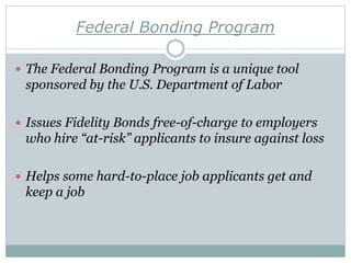 Federal Bonding Program | PPT