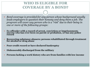 Federal Bonding Program | PPT