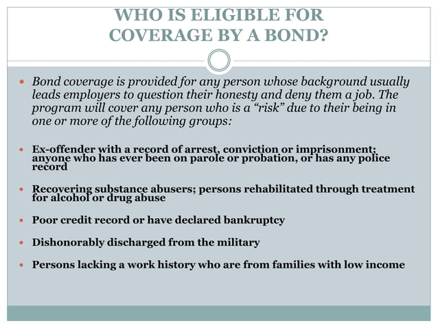 Federal Bonding Program | PPT | Free Download