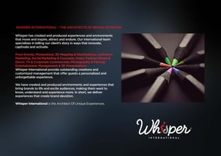 Whisper International Designs Portfolio | PDF
