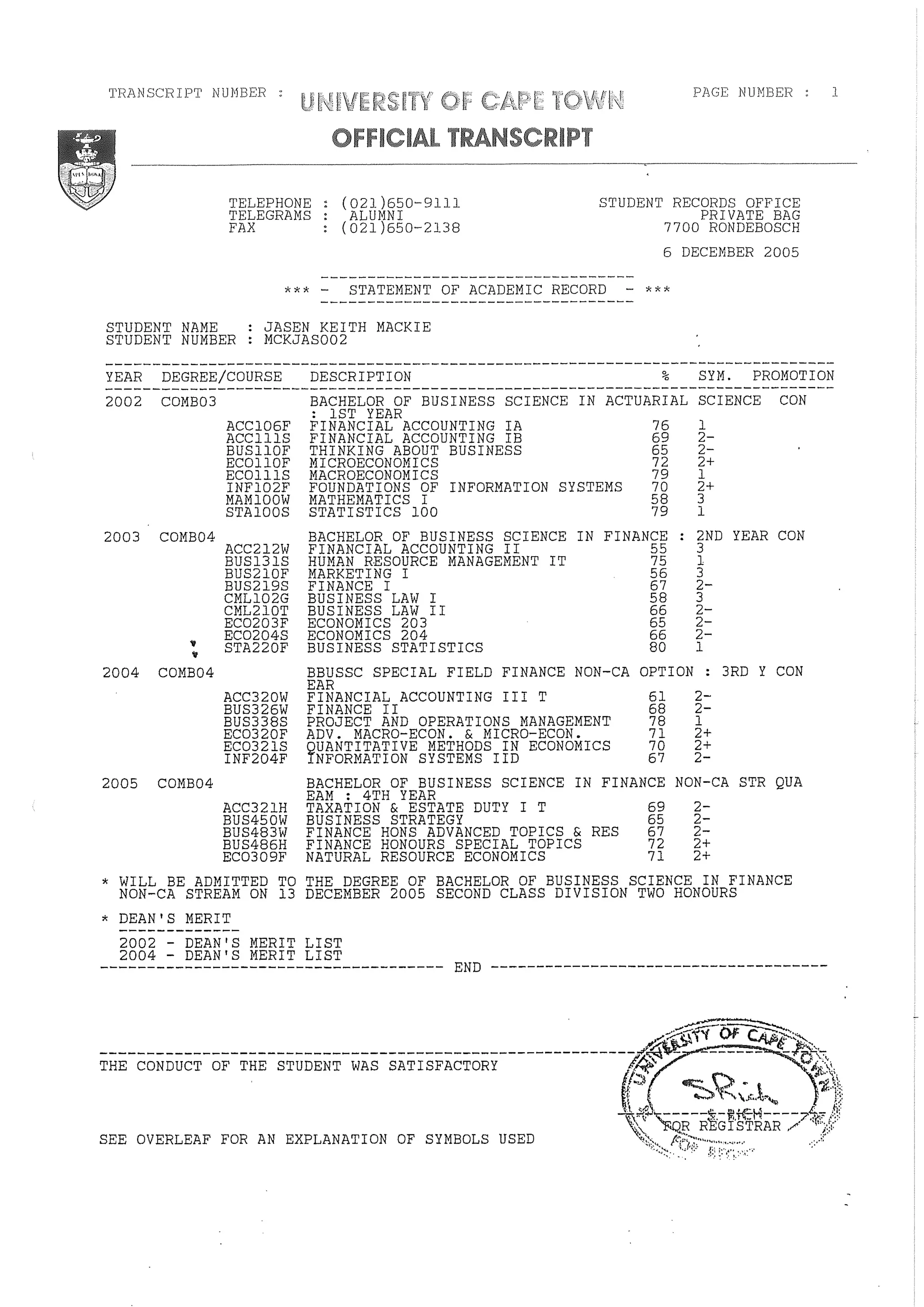 Academic Transcripts | PDF