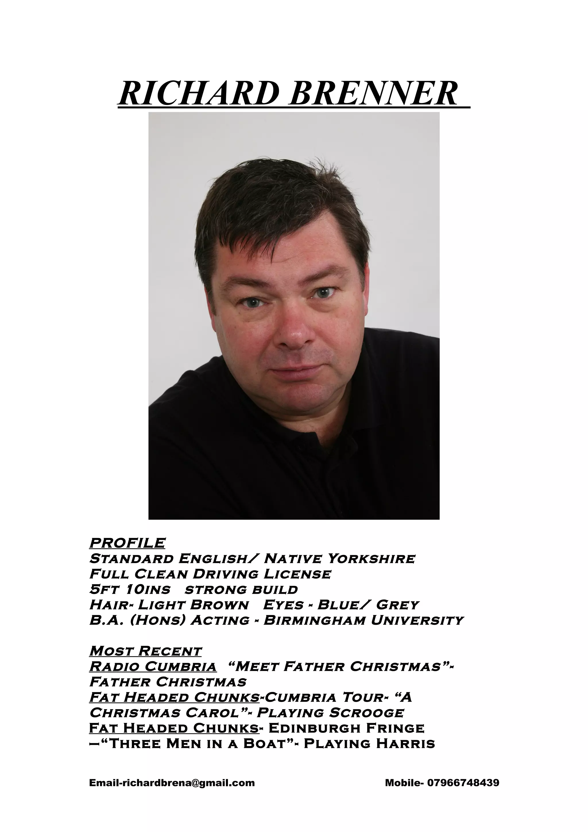CV FOR RICHARD BRENNER NO | DOC