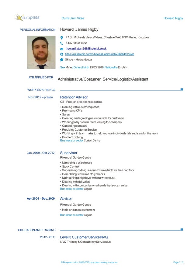 Howard (Howard Rigby) (Howard Rigby) | DOCX | Education