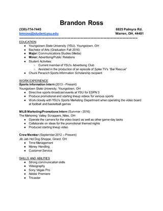 BrandonRossResume | DOCX