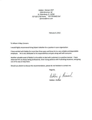 Letter Of Rec From Debbie | PDF
