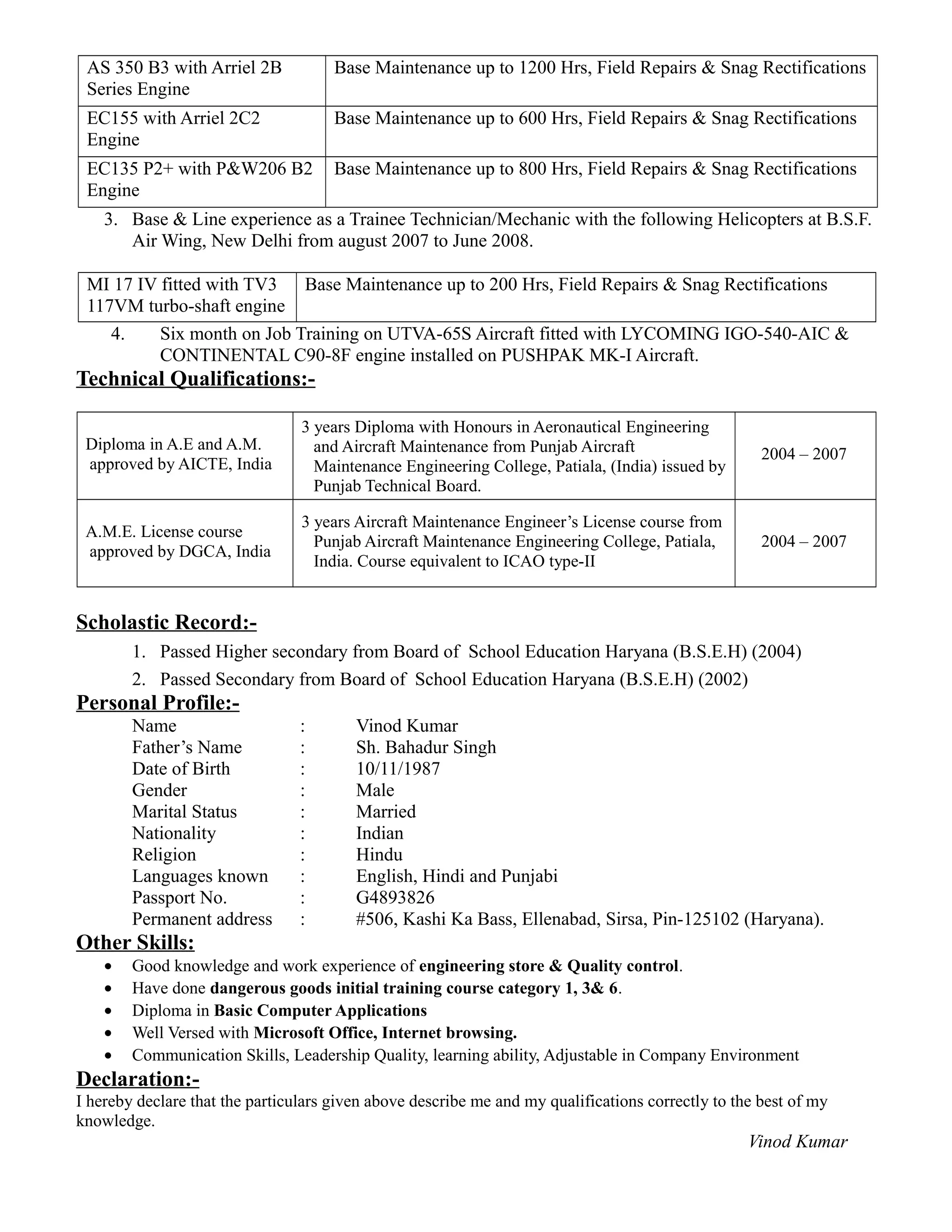 vinod_resume | DOC