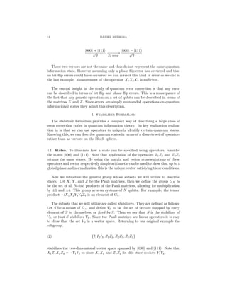 Quantum Computation and the Stabilizer Formalism for Error Correction | PDF | Programming ...