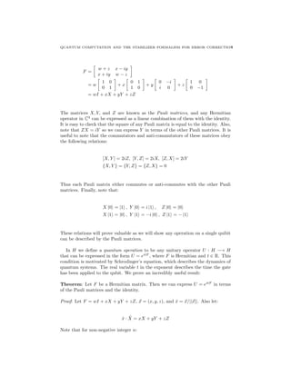 Quantum Computation and the Stabilizer Formalism for Error Correction | PDF | Programming ...